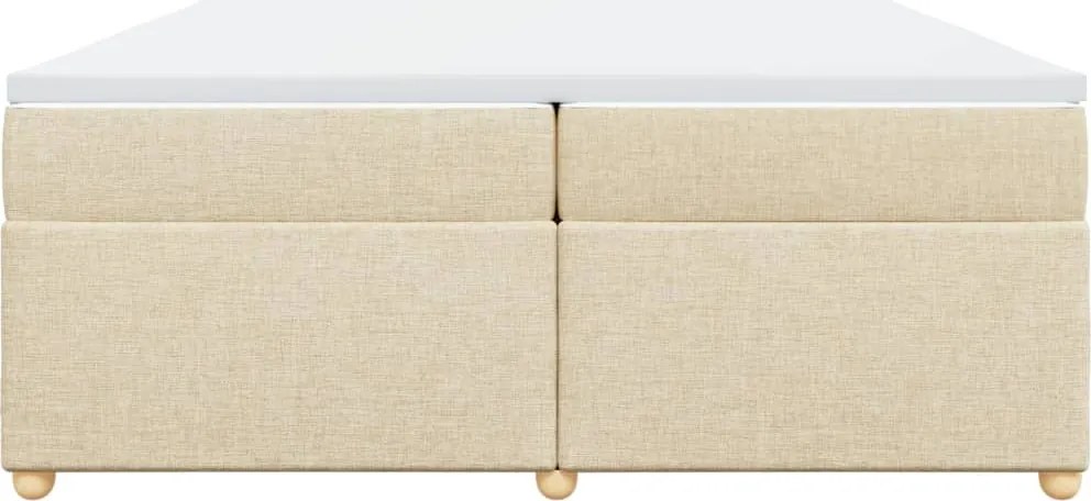 Box spring postel s matrací krémová 200x200 cm textil 3285406