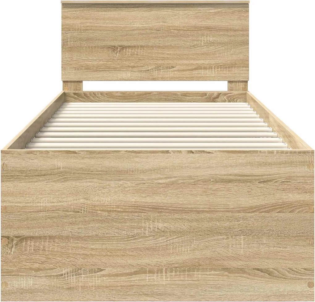 Rám postele s čelo Sonoma dub 75 x 190 cm Kompozitní dřevo 3408629