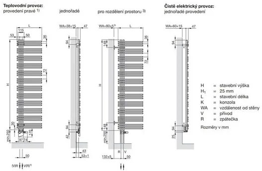 Zehnder Yucca Asym YAC-130-060 Radiátor kombinovaný, 57,8x130,4cm, chrom
