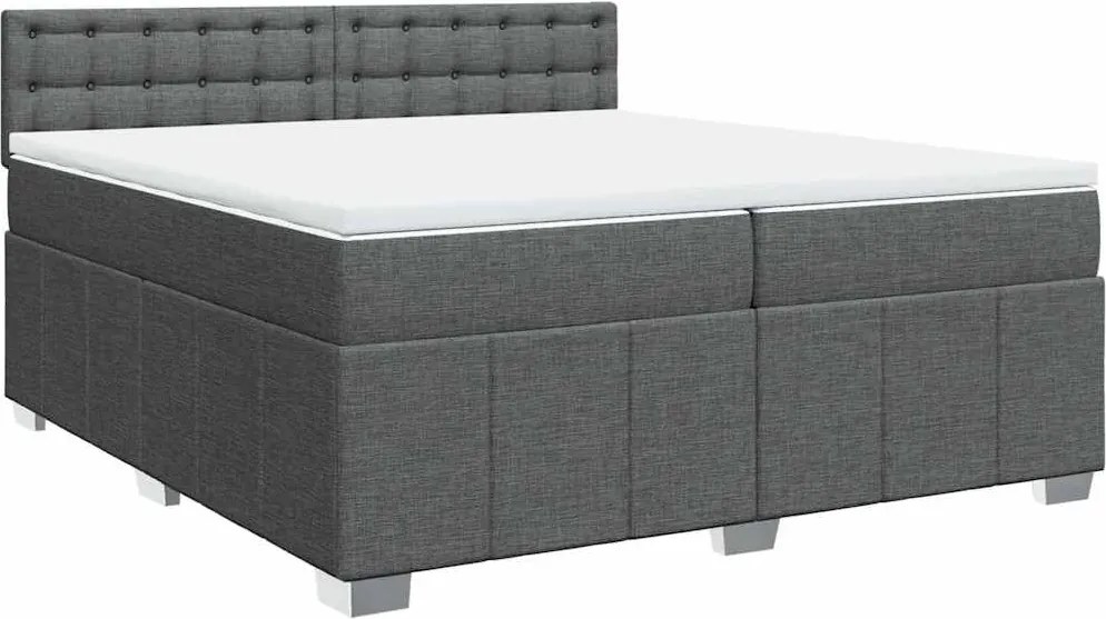 Box spring postel s matrací tmavě šedá 200x200 cm textil 3287190