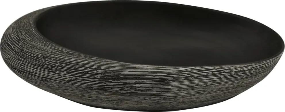 vidaXL Umyvadlo na desku pískové a oválné 59x40x14 cm keramika [155091] Barva: Černá a hnědá