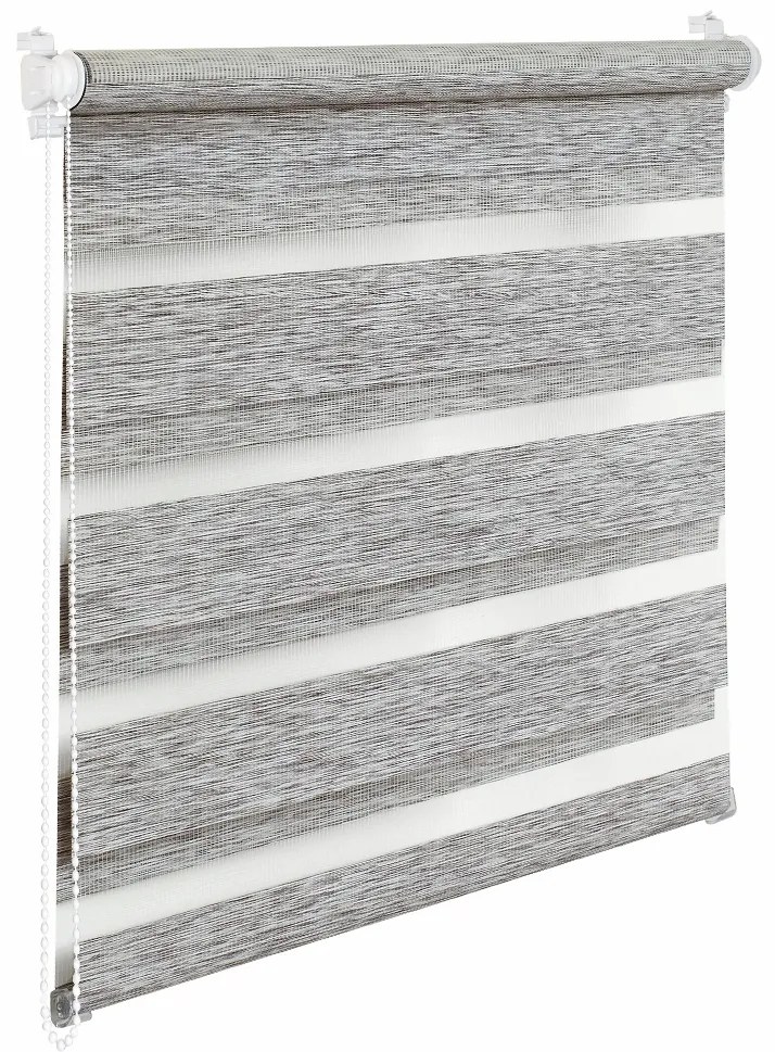 ZEBRA® Roleta DEN A NOC / MINI / PREMIUM / šedý melír / BH 19 Barva mechanizmu: bílá, Výška: 150, Šířka: 30