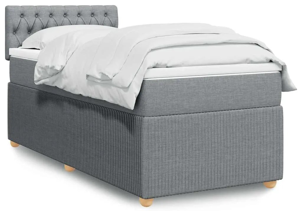 Box spring postel s matrací světle šedá 90x200 cm textil 3287346
