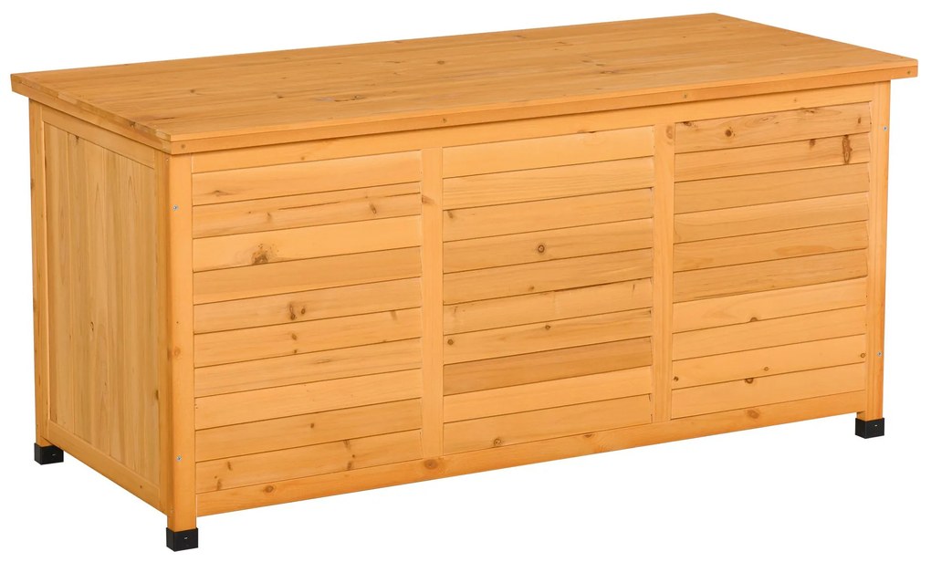Outsunny zahradní přístřešek na nářadí voděodolný přístřešek z jedlového dřeva odolný velký prostor 127 x 56 x 60 cm žlutý | Aosom