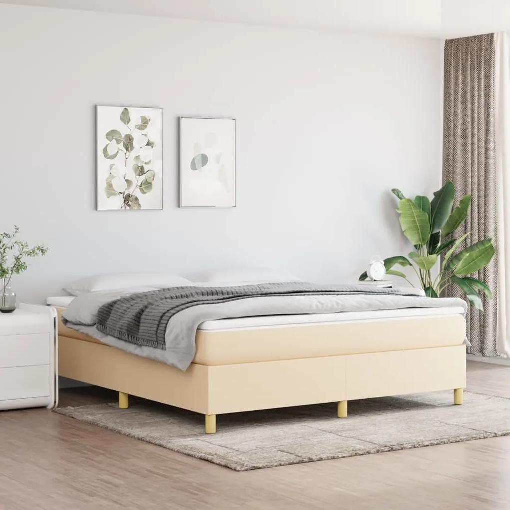 Box spring postel s matrací krémová 160x200 cm textil,  3144535