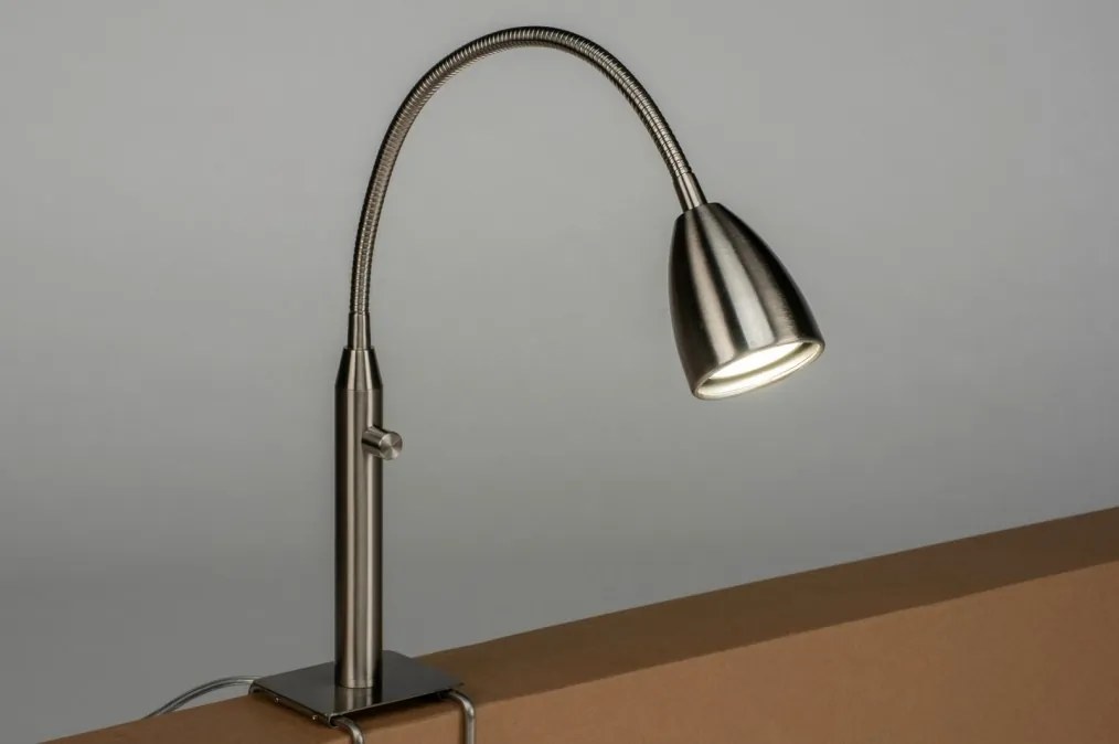 Stolní designová lampa s klipem Nicolette Silver