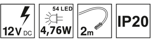 BPS-koupelny LED osvětlení zrcadla Aero LED 45 12V, chrom