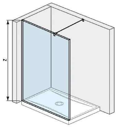 Jika Pure - Skleněná stěna boční, 140x200 cm, s úpravou Jika Perla Glass H2674250026681