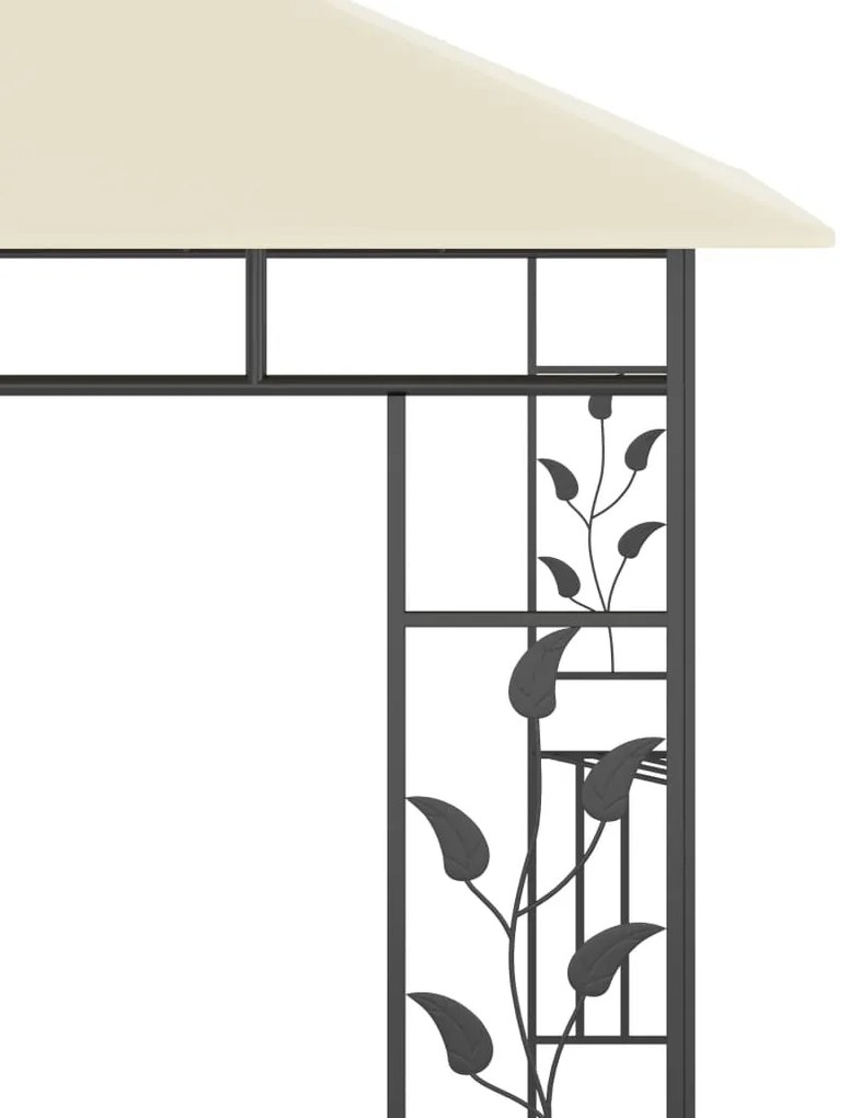vidaXL Marketos Altán s moskytiérou a světelnými LED řetězy 3x3x2,73 m krémový