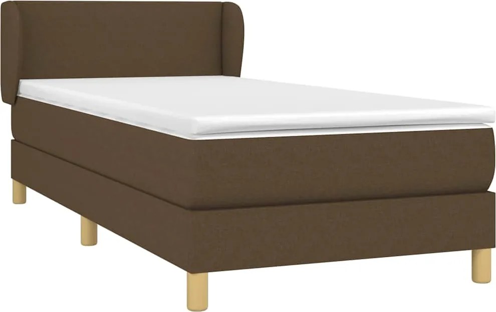 Box spring postel s matrací tmavě hnědá 90x190 cm textil 3126608