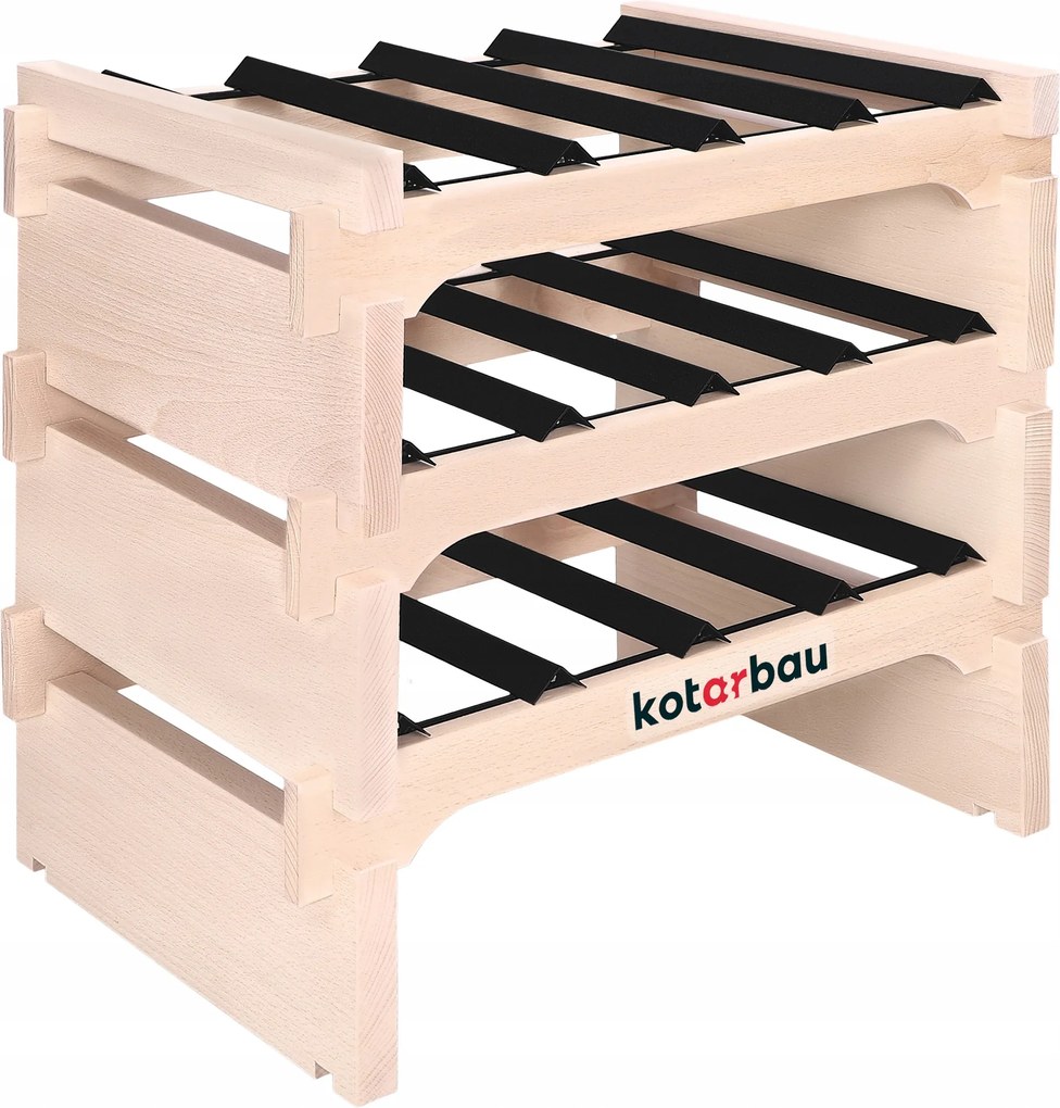 Regálová Skříň Modulární Stojan Dřevěný Vínový Kov 12 Lahví Polička Na Alkohol