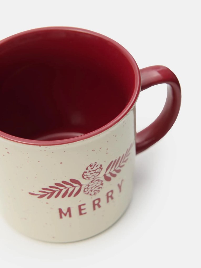 Sinsay - Vánoční hrnek s nápisem „Merry“ - červená