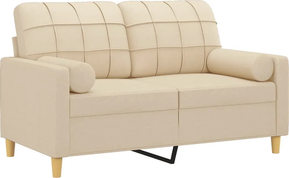 2místná pohovka s polštáři krémová 120 cm textil 3200776