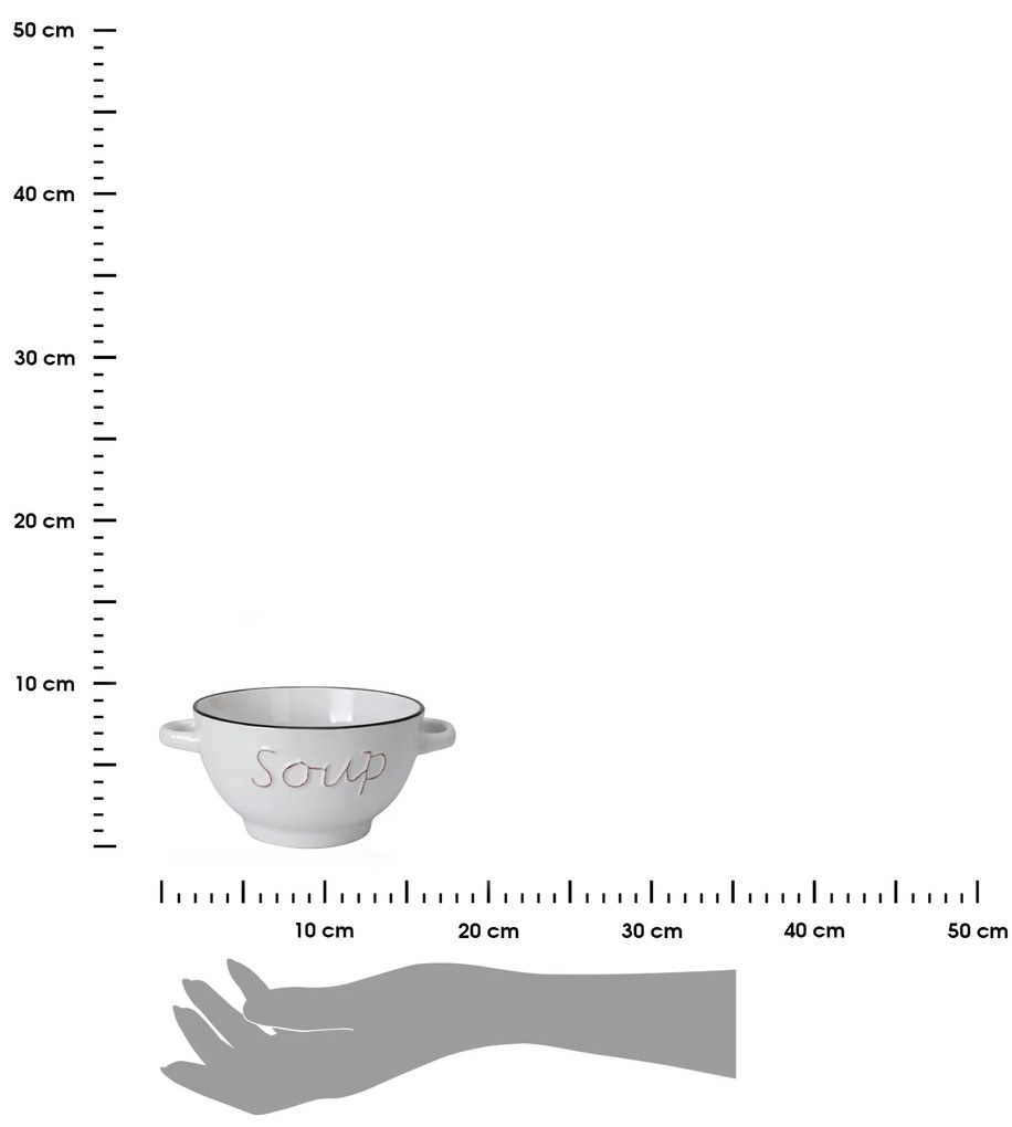Kameninová miska na polévku Soup 650 ml bílá