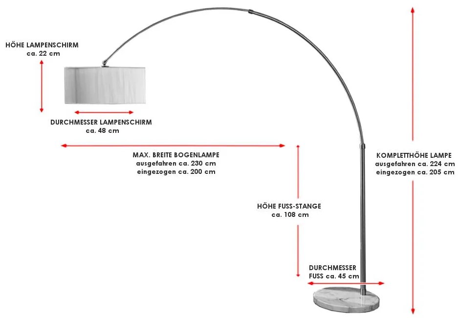 Stojanová lampa Ample bílá