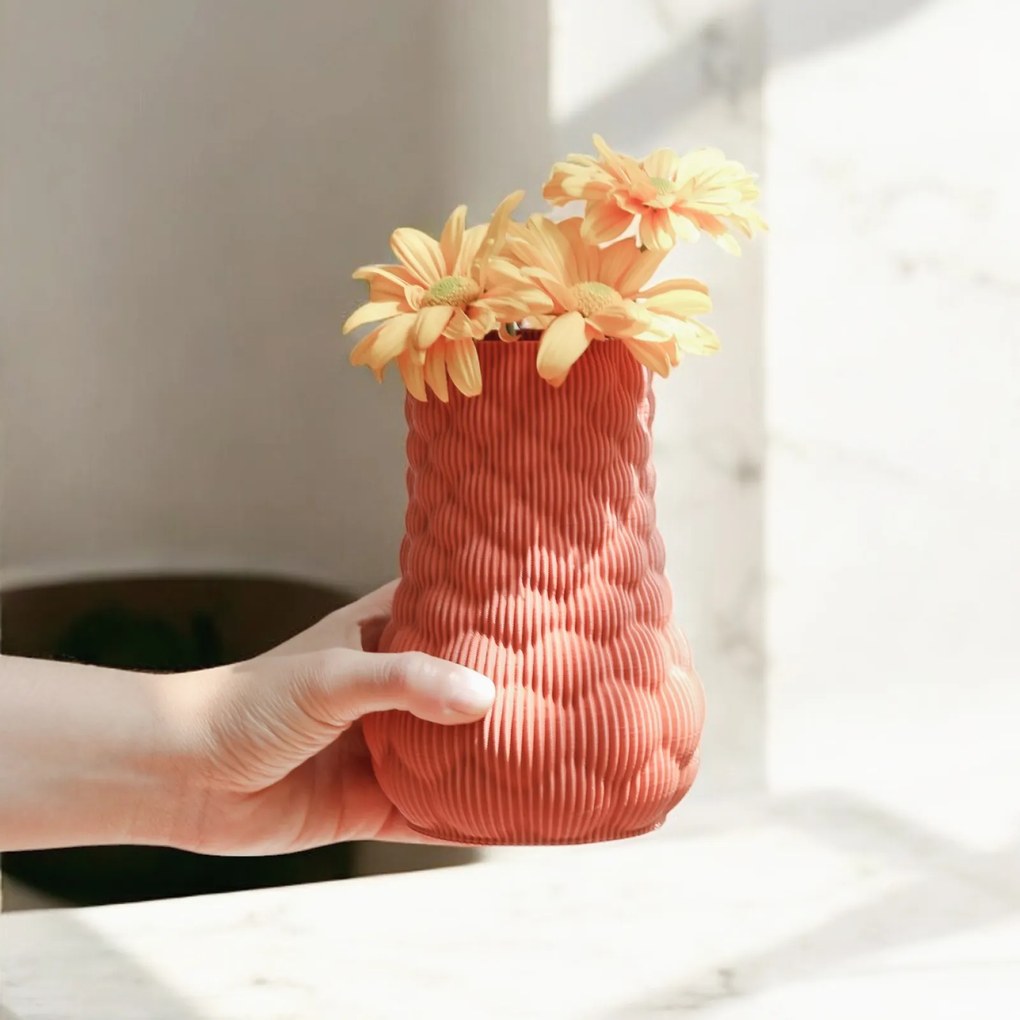 Plantbee Váza Belia oranžovo-červená