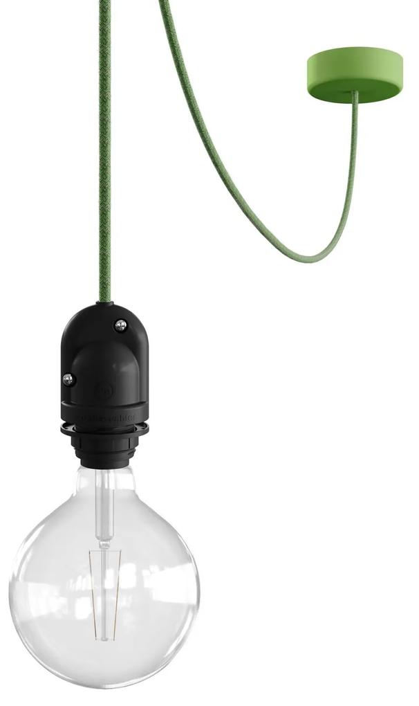 creative cables EIVA závěsná lampa do exteriéru pro stínidlo, 5m textilního kabelu, silikonový baldachýn a objímka, IP65 voděodolná Barva: Petrolejová