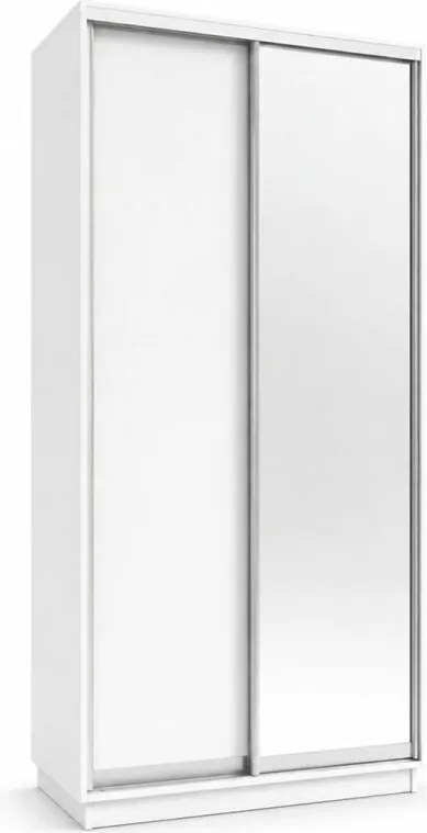 Skříň s posuvnými dveřmi 1200x2400x600 1LTD 1 Zrcadlo Nymphea Alba, profil stříbrný