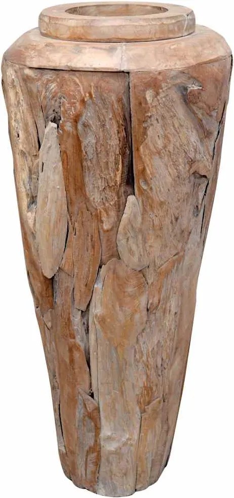 Dekorativní váza 40 x 100 cm masivní teakové dřevo 285209
