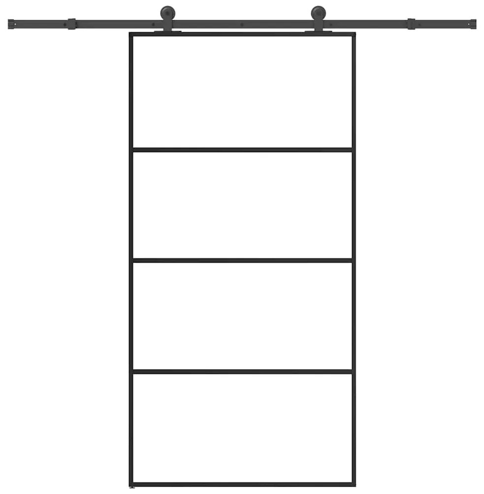Posuvné dveře s kováním 102,5 x 205 cm ESG sklo a hliník 3332879