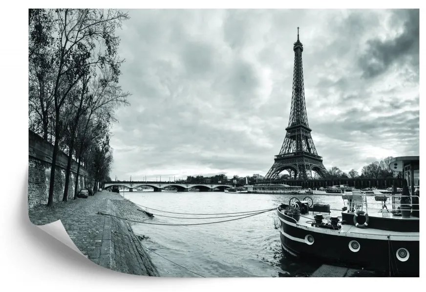 Fototapeta Černobílá Paříž Omyvatelný vlies 104x70.5