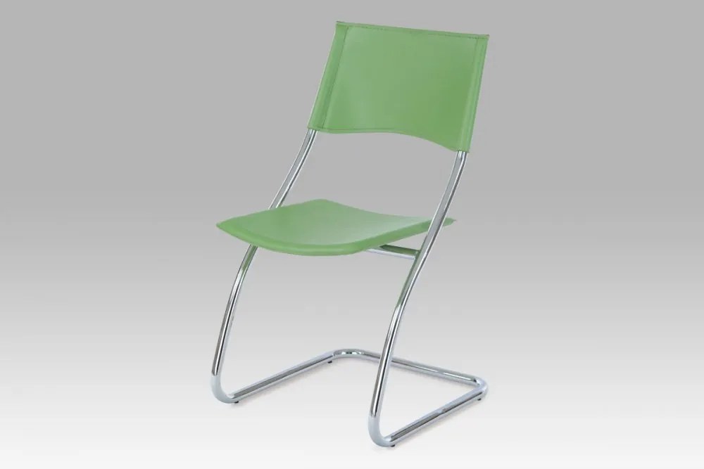 Židle chrom / zelená koženka B161 GRN Autronic
