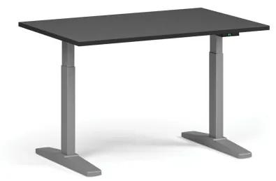 Výškově nastavitelný stůl, elektrický, 675-1325 mm, deska 1200x800 mm, šedá podnož, grafit