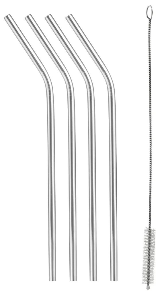TESCOMA Nerezové slámky myDRINK, 4 ks, s čisticím kartáčkem