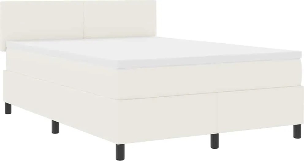 Postel s boxspringem s čelo Krémová a bílá 160 x 200 cm 3337521