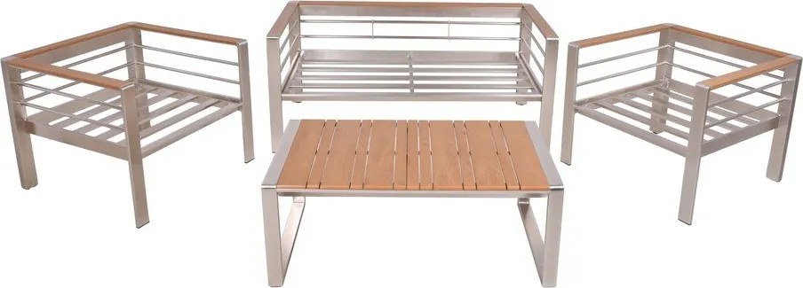 Šedý kovový zahradní lounge set pro 4 Florence – Garden Pleasure