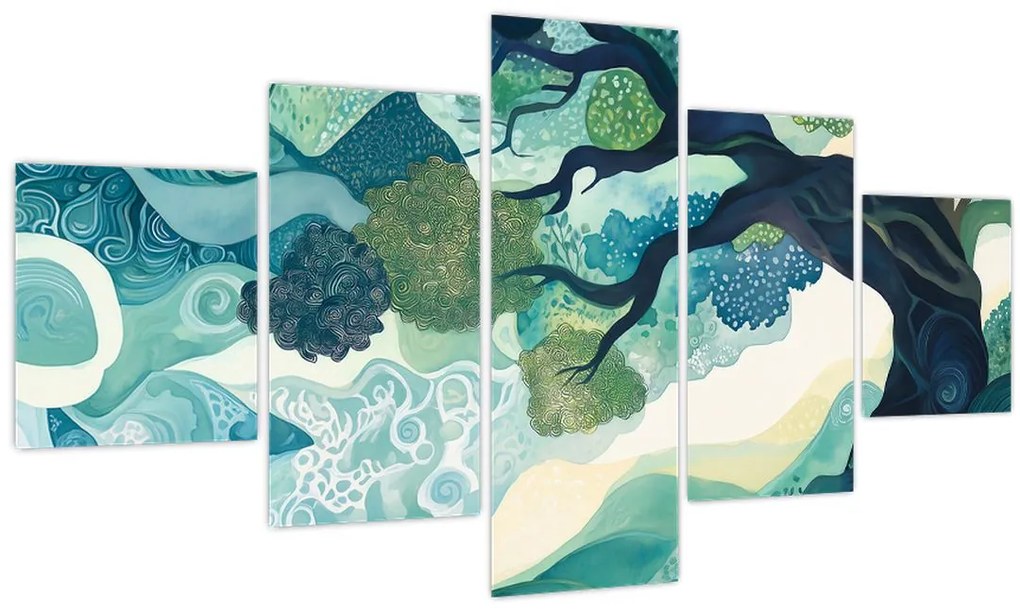 Obraz - Zelená koruna stromu života (125x70 cm)
