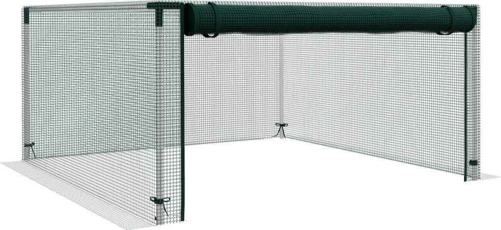 Outsunny Zahradní síť 1,25 x 1,25 m, Stan na ochranu rostlin se zipem, Ochranná síť proti hmyzu, Zelená síť na zeleninu odolná vůči větru, Ochranná s…