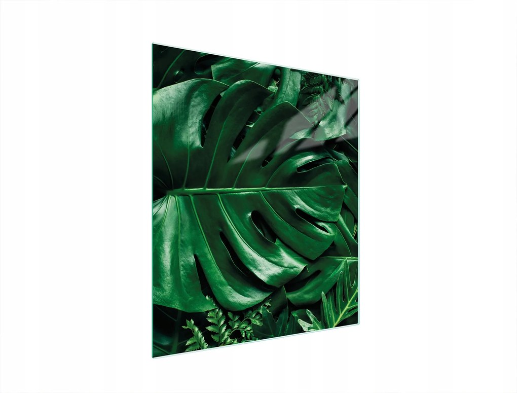 Skleněná Krájecí Deska 45x52 Monstera Tvrzené Sklo
