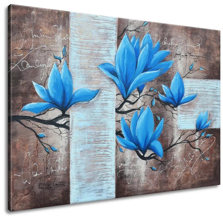 Gario Ručně malovaný obraz Nádherná modrá magnolie Rozměry: 120 x 80 cm