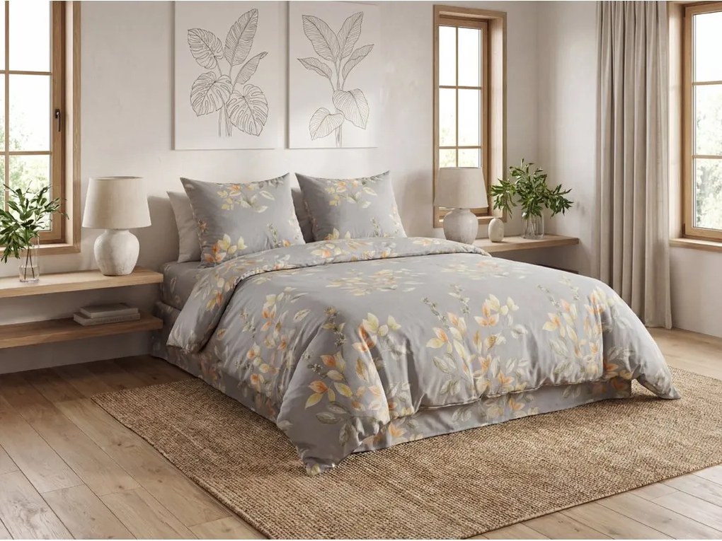 Povlečení z mikrovlákna MISTLEAF šedé Rozměr povlečení: 2 ks 70 x 80 cm | 160 x 200 cm