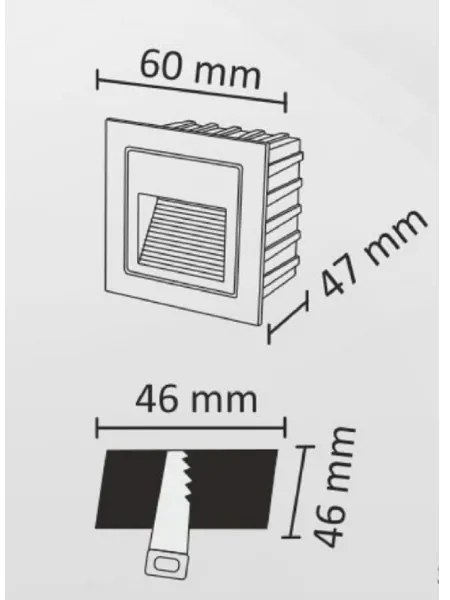 LED Venkovní schodišťové svítidlo Q6 LED/3W/230V IP44