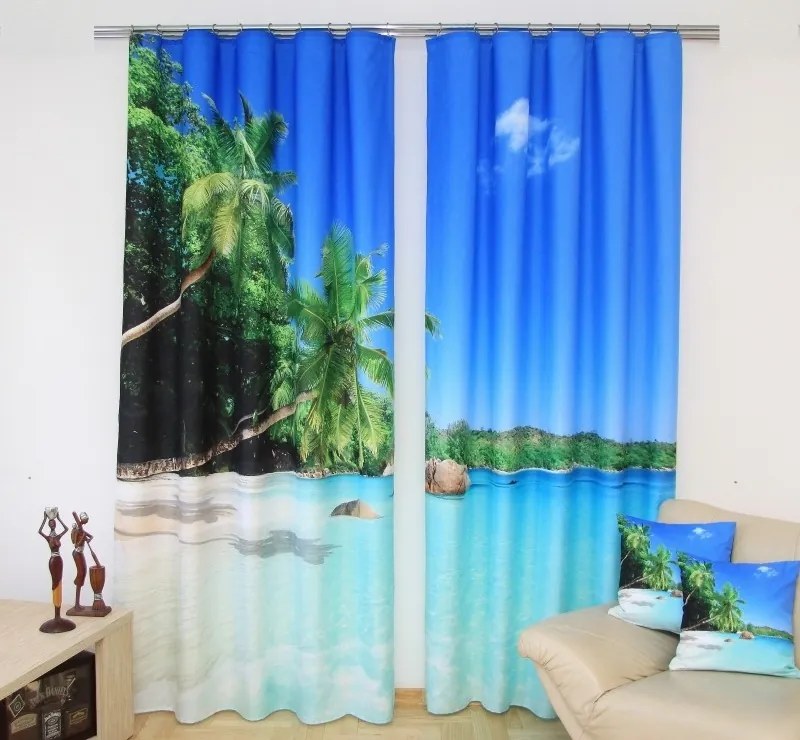 3D dekorační závěs 21 PLÁŽ 2x160x250 cm MyBestHome