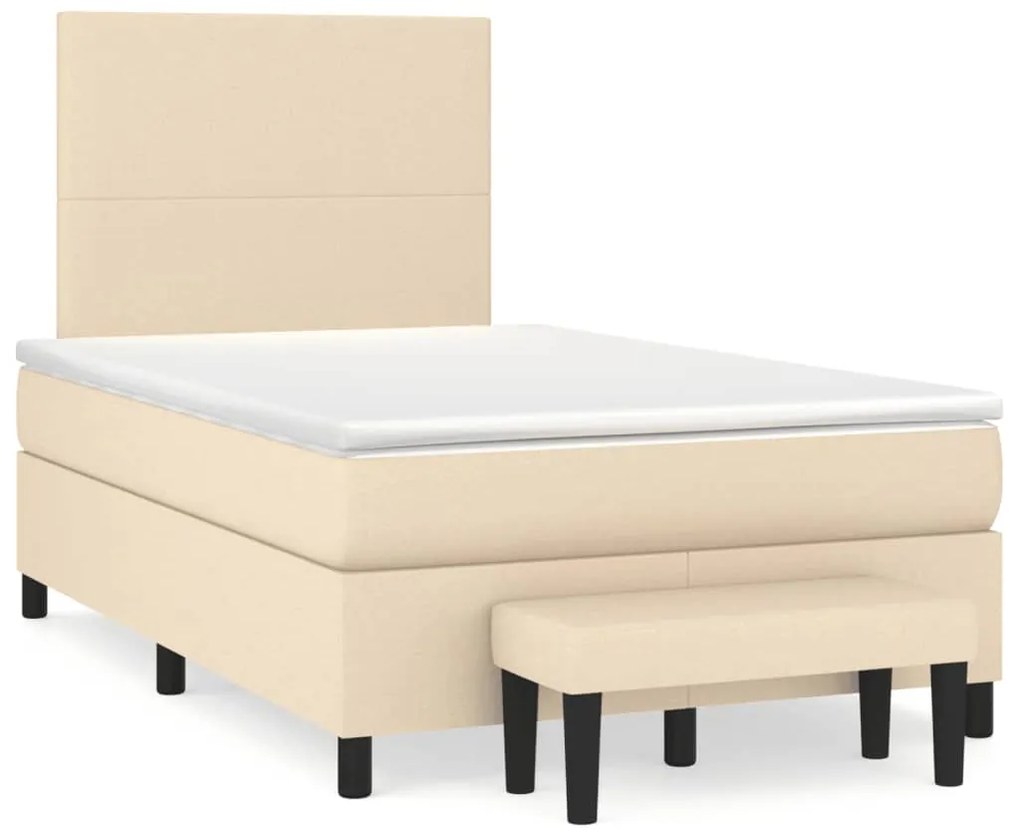 Box spring postel s matrací krémová 120x190 cm textil 3270346