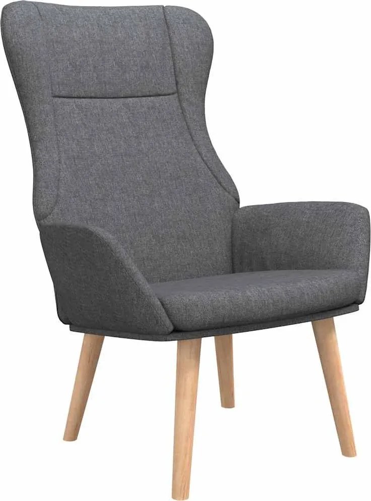 Relaxační židle tmavě šedá textil 341395