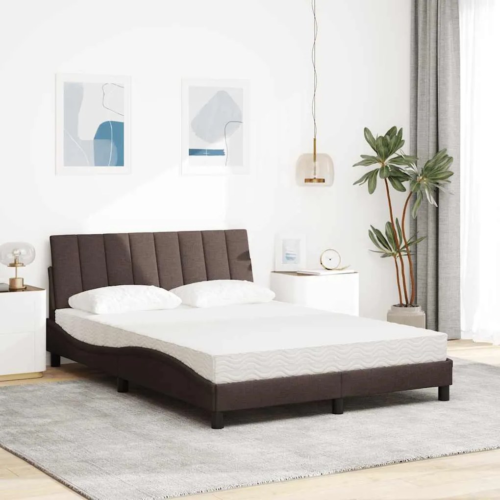 Postel s matrací Hanko tmavě hnědá 120 x 200 cm textil 3310520