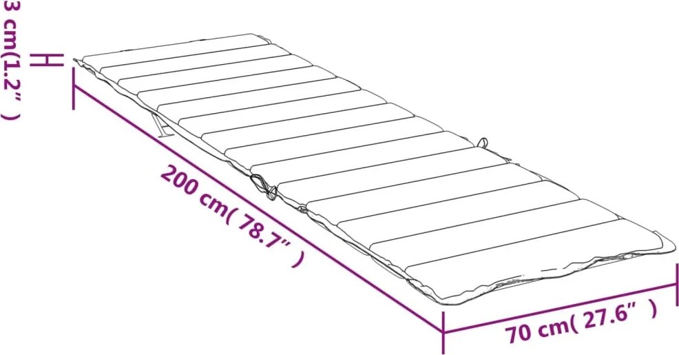 vidaXL Poduška na lehátko 200 x 70 x 3 cm oxfordská látka [314222] Barva: taupe