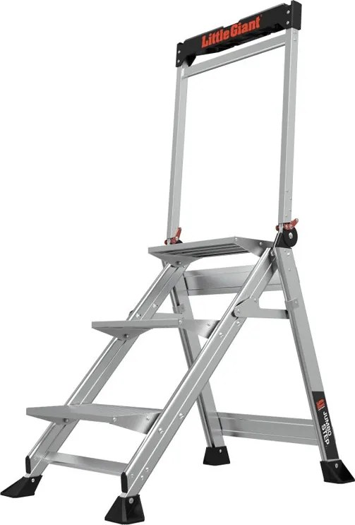 Little Giant Jumbo Step – hliníkové schůdky se širokými stupni a madlem počet schodů/výška plošiny: schody 2 / 46 cm