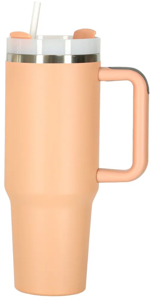 Creative Corner Termohrnek s brčkem a rukojetí termoska 1200ml pudrově růžový