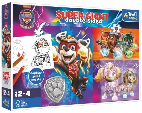 Puzzle GIANT oboustranné Skvělý tým Tlapkové patroly/Paw patrol 15 dílků v krabici 24m+