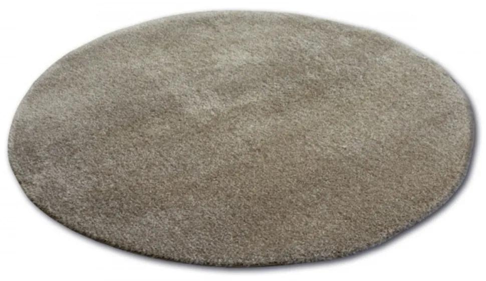 Luxusní kusový koberec Shaggy Azra béžový kruh, Velikosti 80x80cm