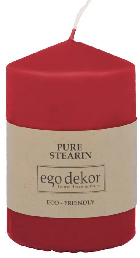 Červená svíčka Eco candles by Ego dekor Top, doba hoření 25 h