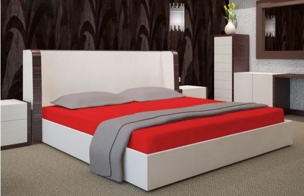 Červená napínací plachta na postel Šířka: 200 cm | Délka: 220 cm