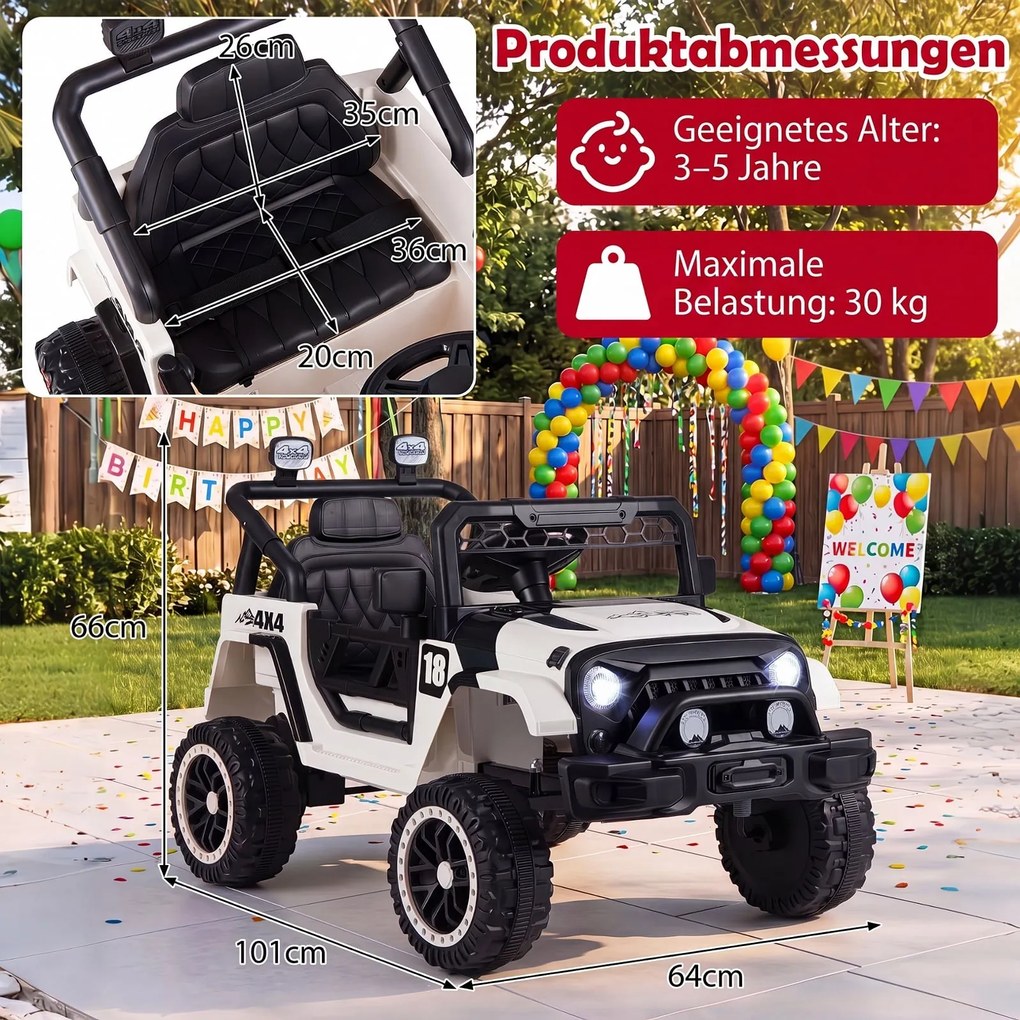 Costway Dětské elektrické autíčko 12 V dětské auto s 2 jízdními