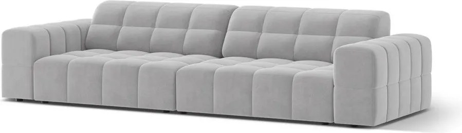 Světle šedá sametová pohovka 252 cm Chicago – Cosmopolitan Design