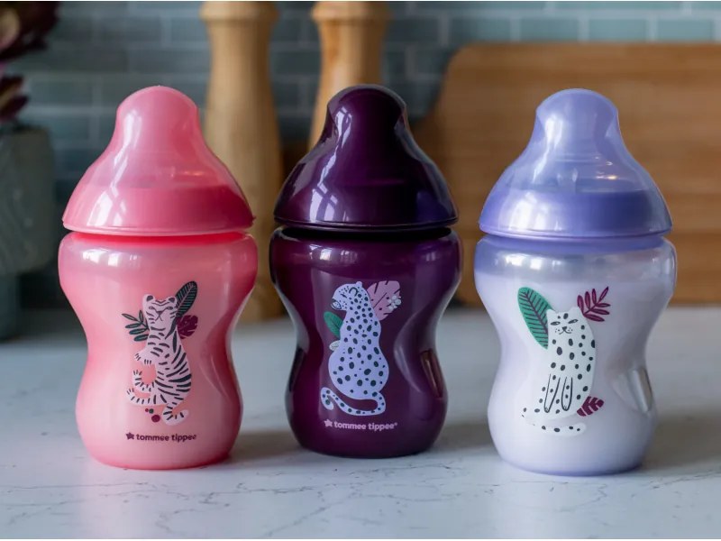 Tommee Tippee Kojenecká láhev C2N Jungle 260 ml 3 ks 0 m+ Purple